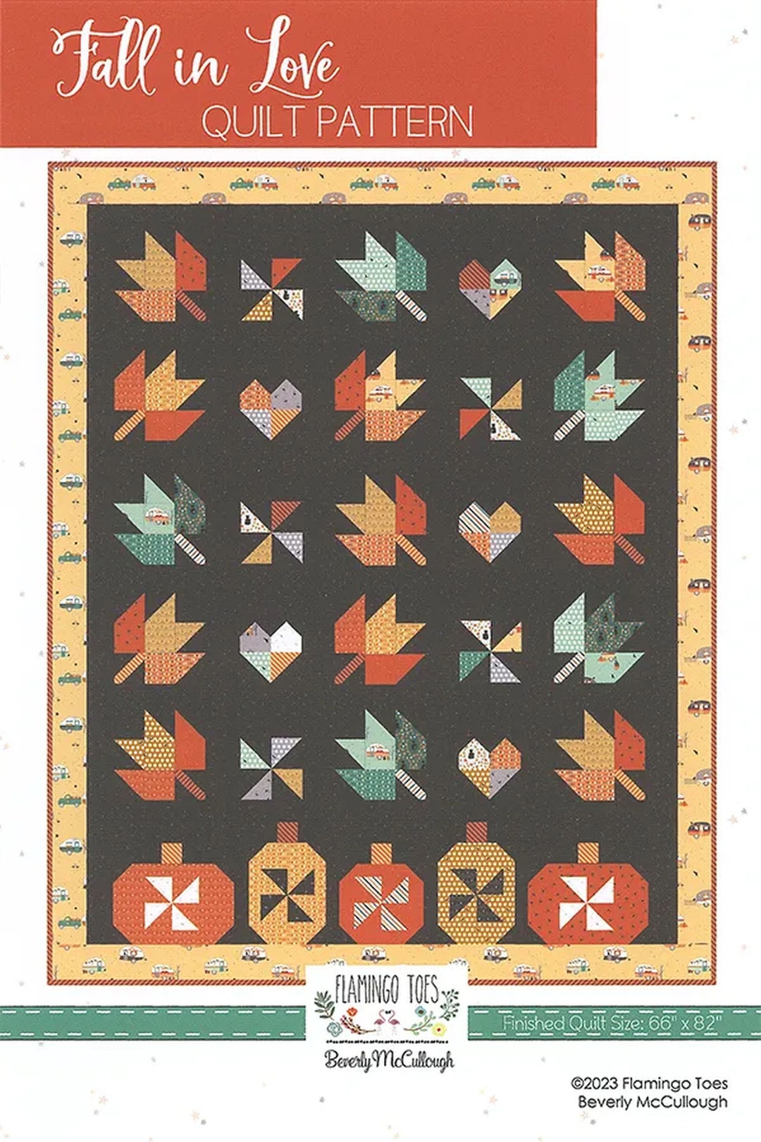 Fall in Love Quilt Pattern #FT-8993 Quilt Pattern From Flamingo Toes - Etsy