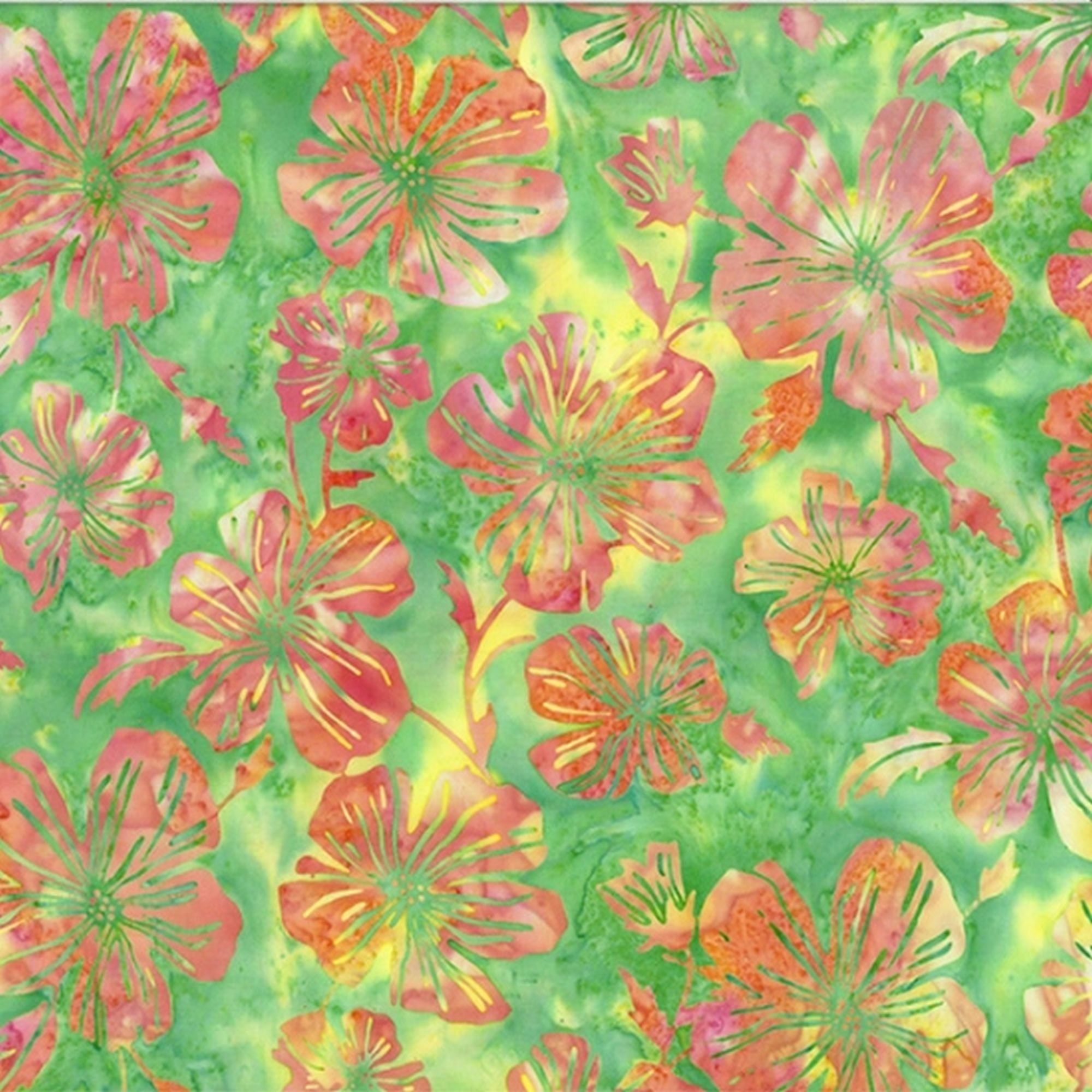 Fabric Visual Arts Bali Paradise Hibiscus Batik Faric T2392-519 from ...