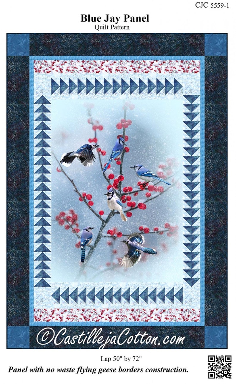 Winter Wings Blue Jay Panel Pattern CJC5559-1 From Castille Ja | Etsy