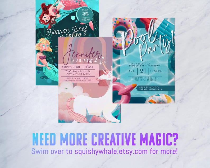 Pool Party, Swimming Party, Kids Birthday or Bachelorette Party Canva ...
