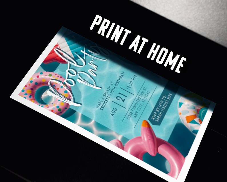 Swim Party, Pool Party, Kids Birthday or Bachelorette Party Canva ...