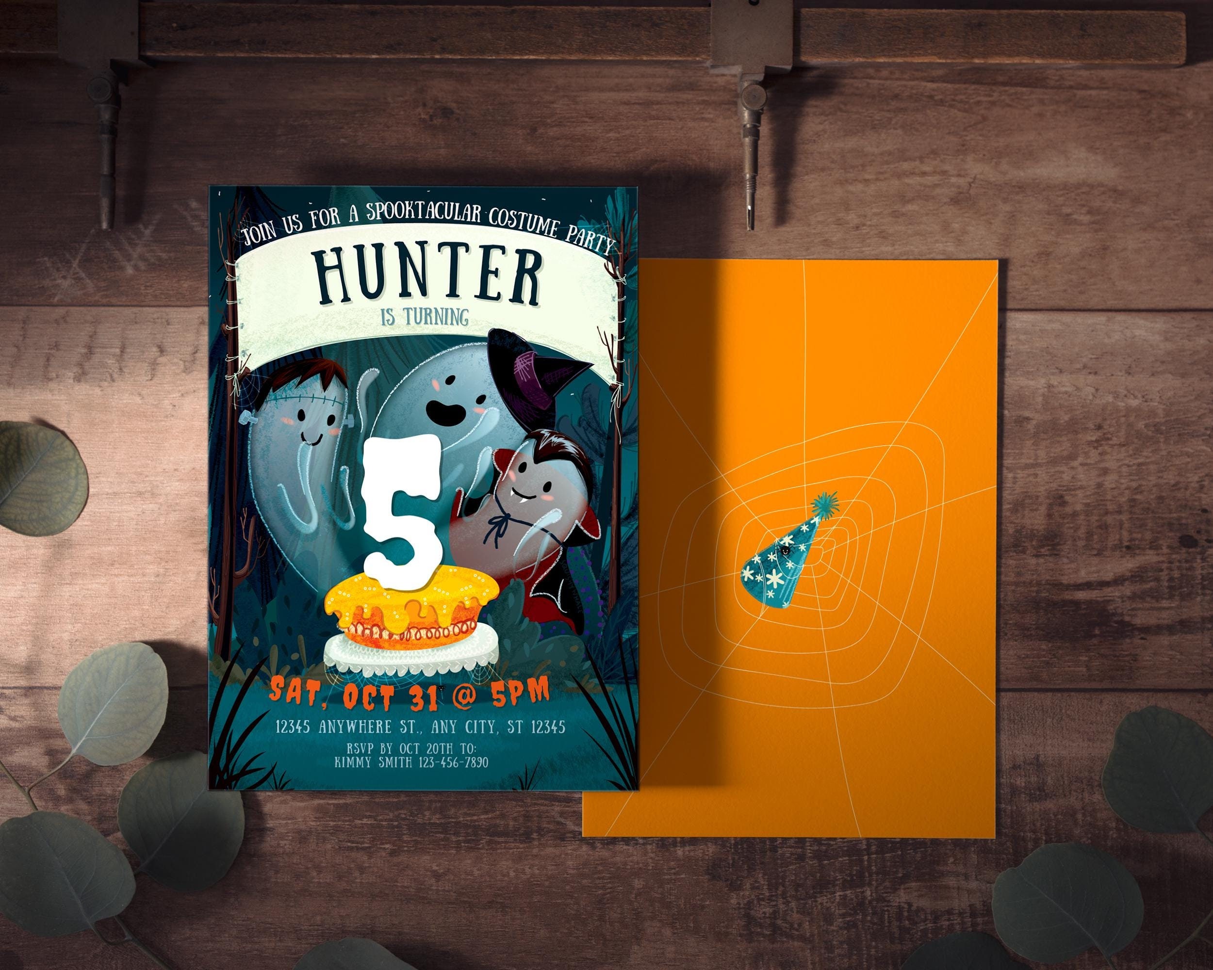 Halloween Ghost Birthday Invitation Template, Spooky Costume Party ...