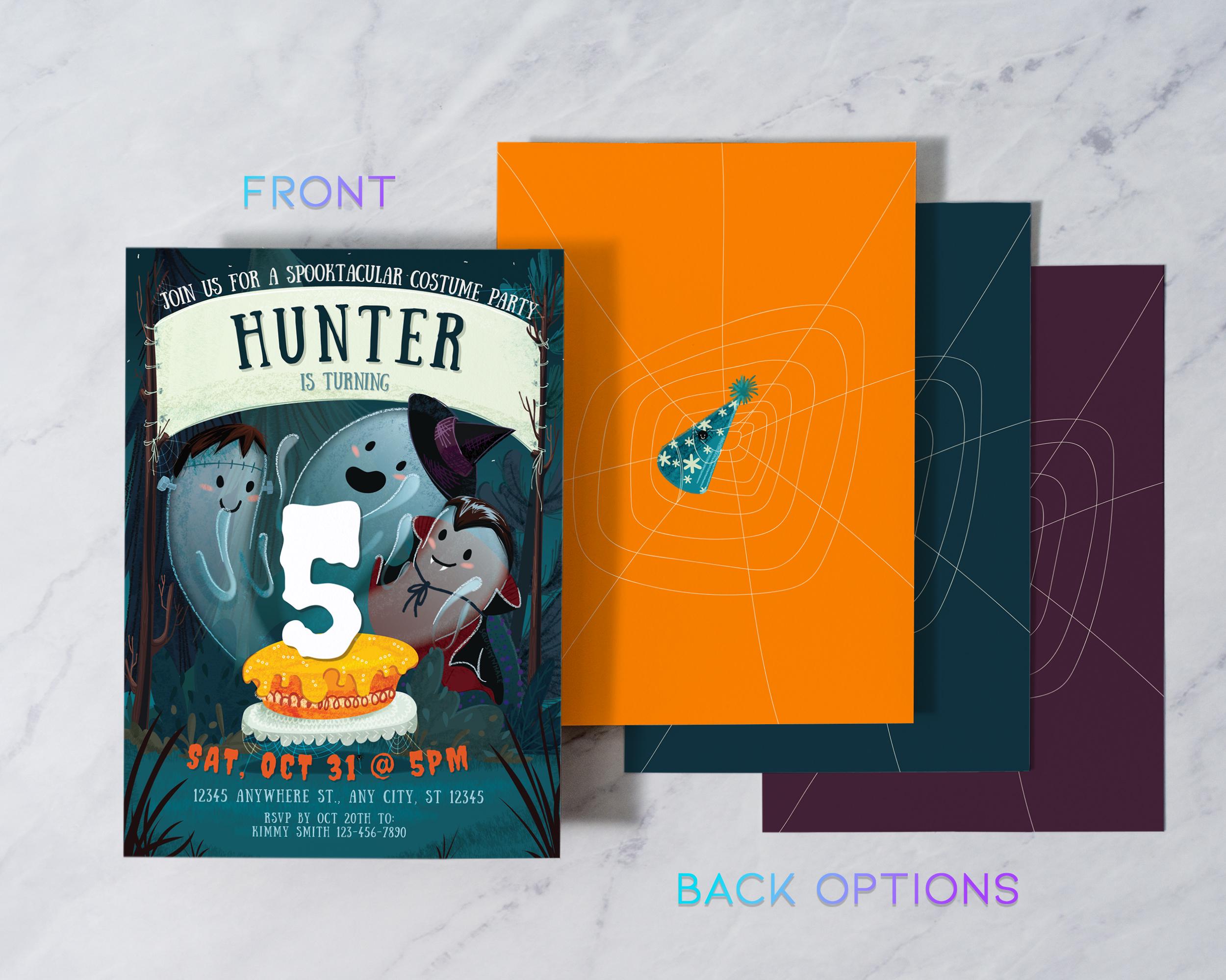 Halloween Ghost Birthday Invitation Template, Spooky Costume Party ...