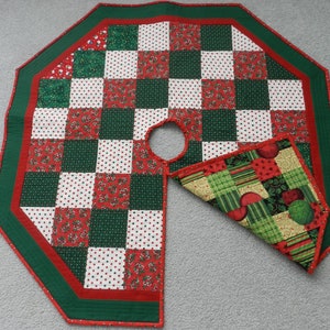 Christmas Tree Skirt, Quilted Christmas Tree Skirt, Xmas Tree Skirt ...