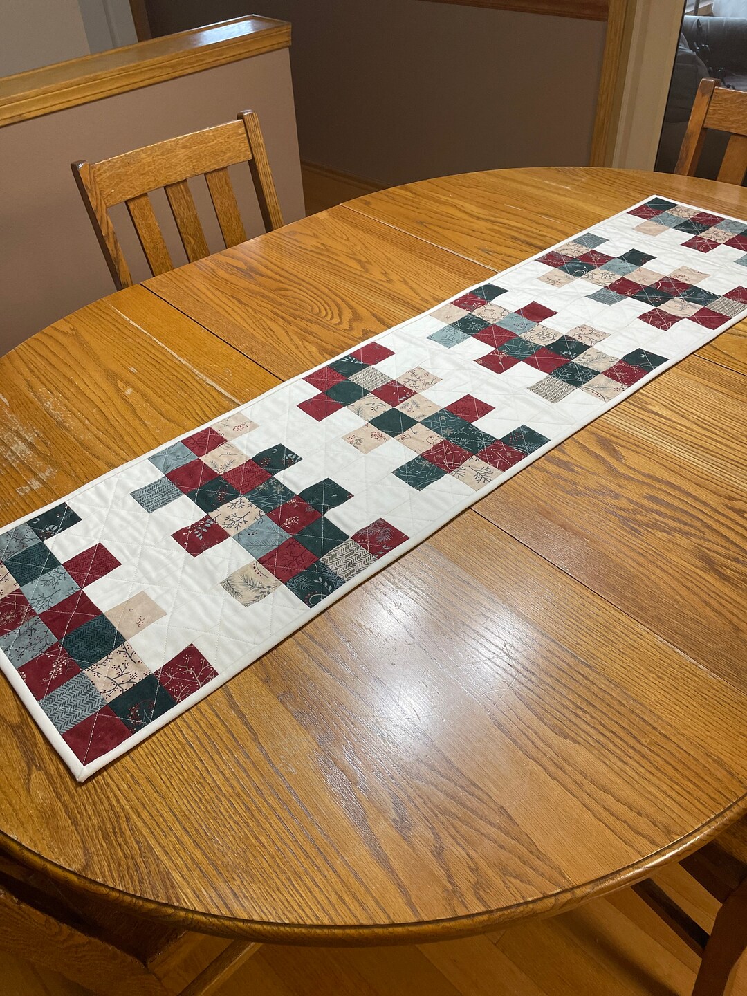 Winter Table Runner, Winter Table Decor, Winter Table Cover, Christmas Table Mat, Burgundy Table ...
