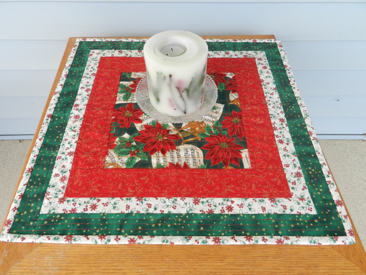 Christmas Poinsettia Table Topper Christmas Wall Hanging - Etsy