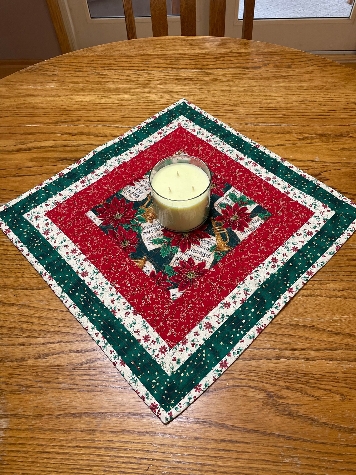 Christmas Poinsettia Table Topper Christmas Wall Hanging - Etsy