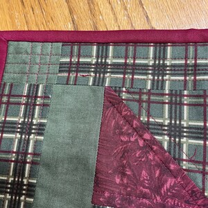 Burgundy Mug Rug, Burgundy Candle Mat, Green Candle Mat, Green Mug Rug ...