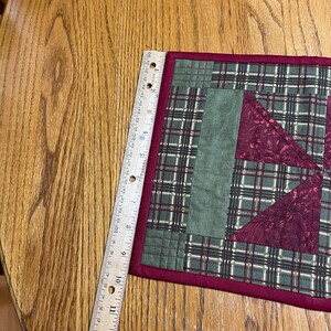 Burgundy Mug Rug, Burgundy Candle Mat, Green Candle Mat, Green Mug Rug ...