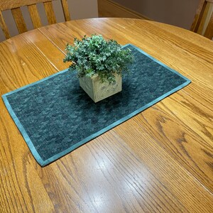 Patchwork Table Topper With Green Border, Mini Quilt, Mini Wall Hanging ...