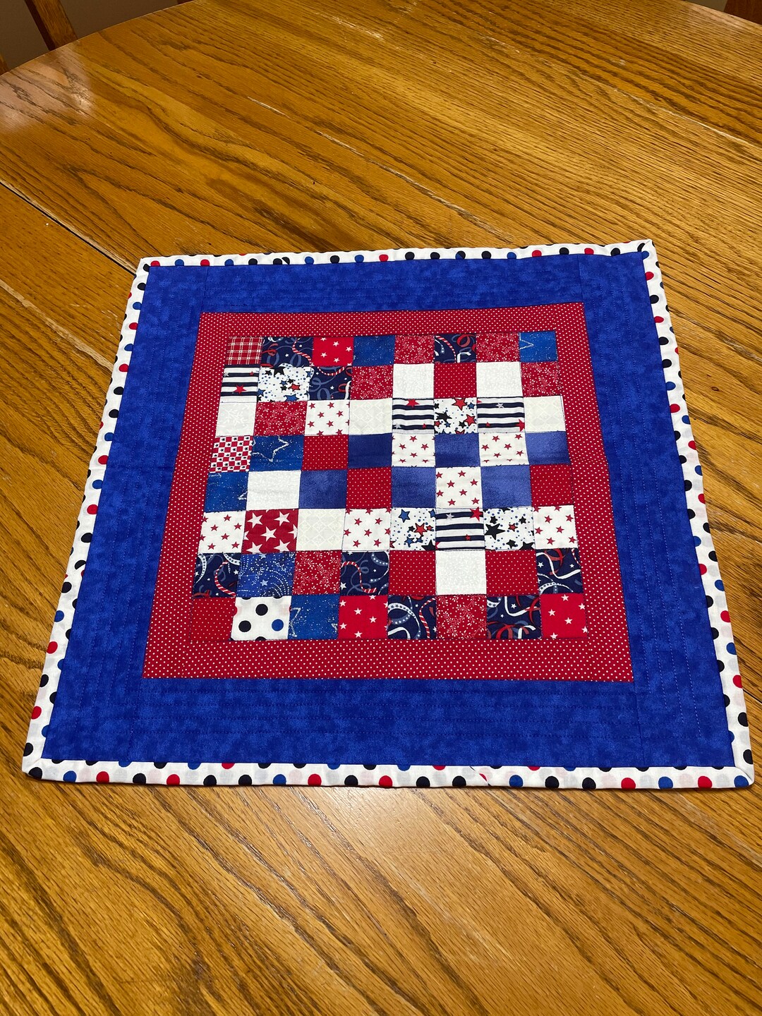 Patriotic Table Topper, Americana Decor, Patriotic Candle Mat, 4th of ...