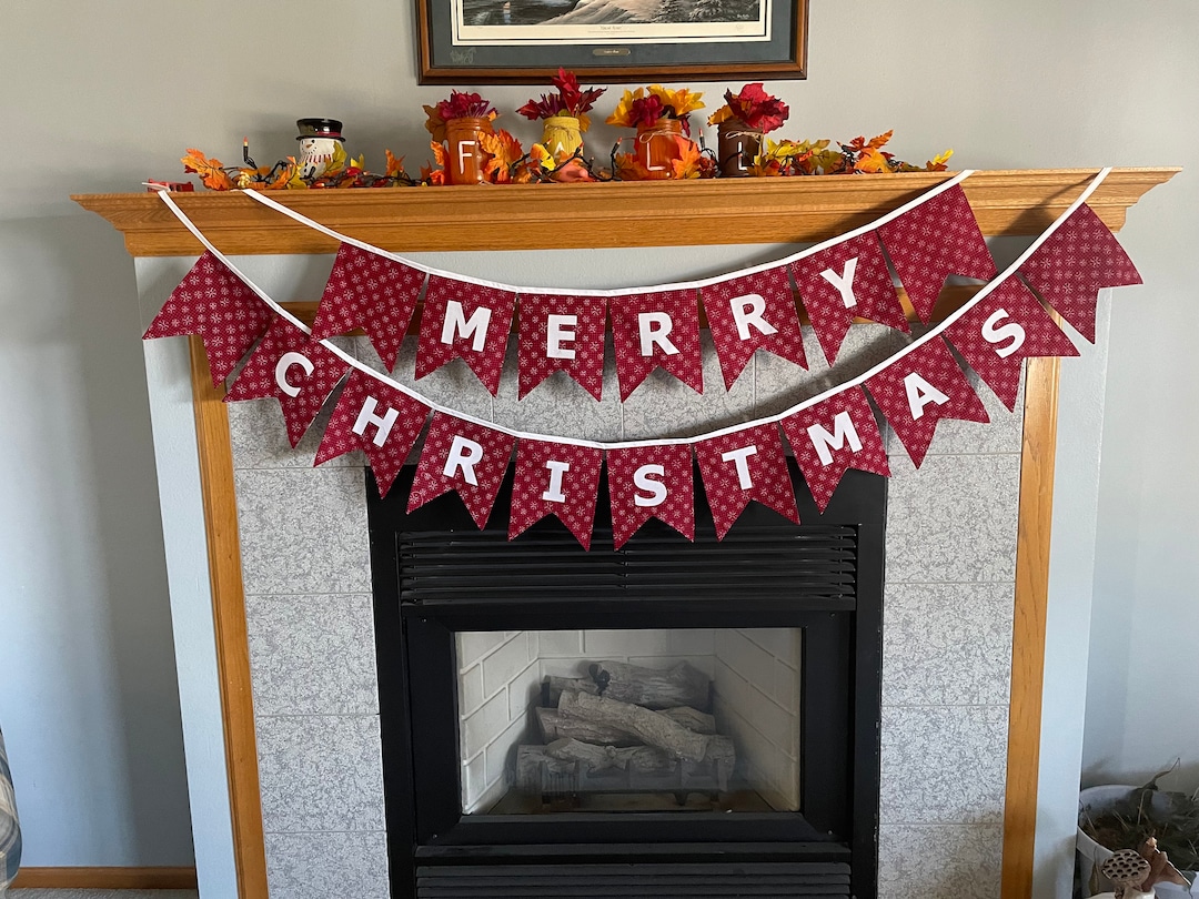 Christmas Flag Garland, Christmas Banner, Holiday Flag Garland ...