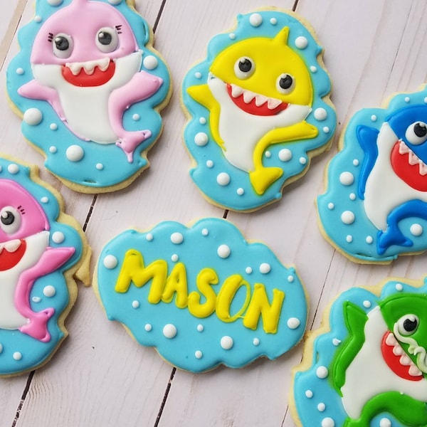 Shark Sugar Cookies - Etsy