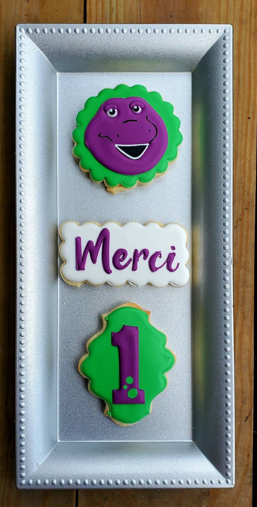 Barney Inspired Sugar Cookies(read TURNAROUND) - Etsy