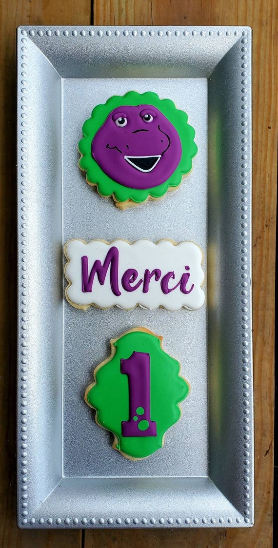 Barney Inspired Sugar Cookiesread TURNAROUND - Etsy