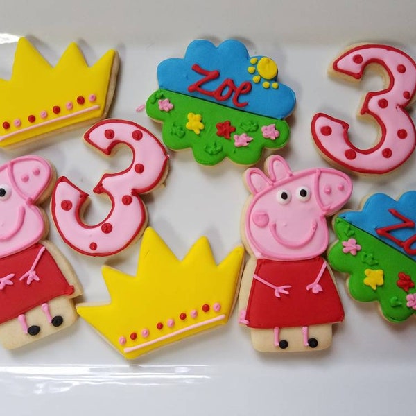 Peppa Pig Cookies - Etsy