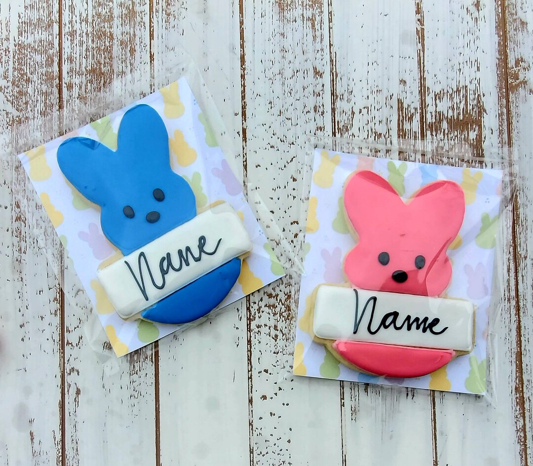 Easter Peeps Set Personalized Sugar Cookies(read TURNAROUND) - Etsy