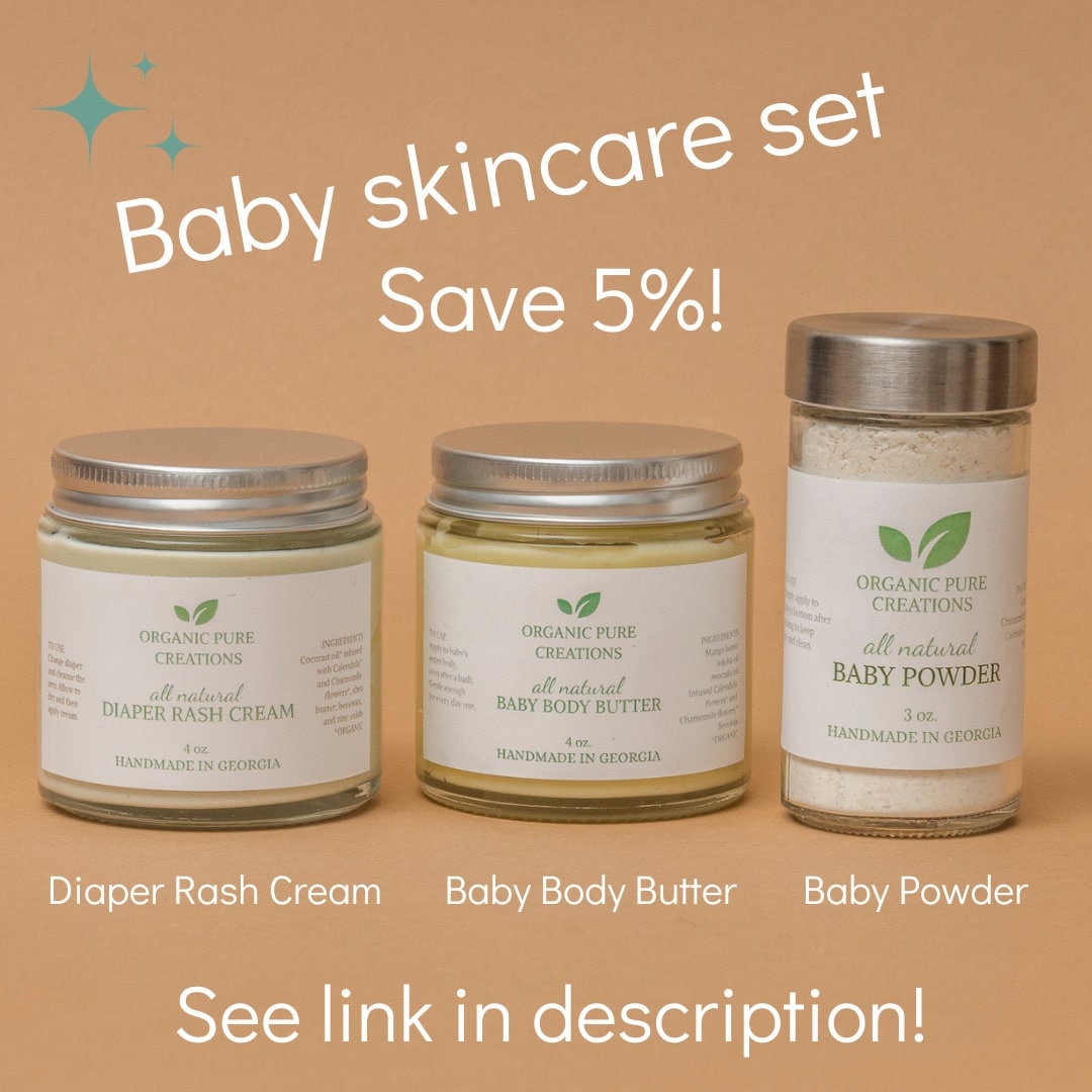 Organic Diaper Rash Cream, Gentle Natural Soothing Baby Ointment, Booty ...