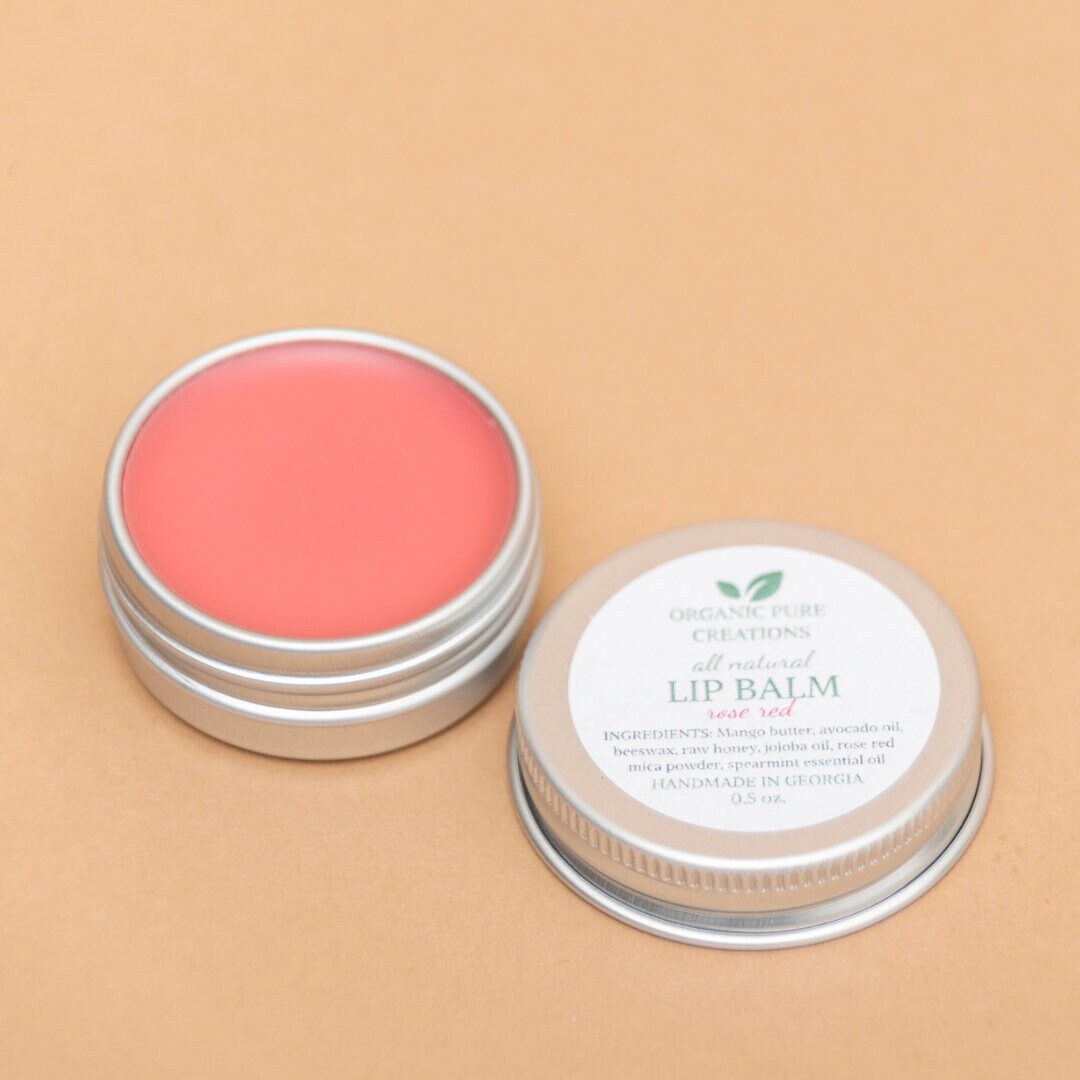 Rose Pink Red Lip Balm, Natural, Moisturizing Healing Hydrating ...