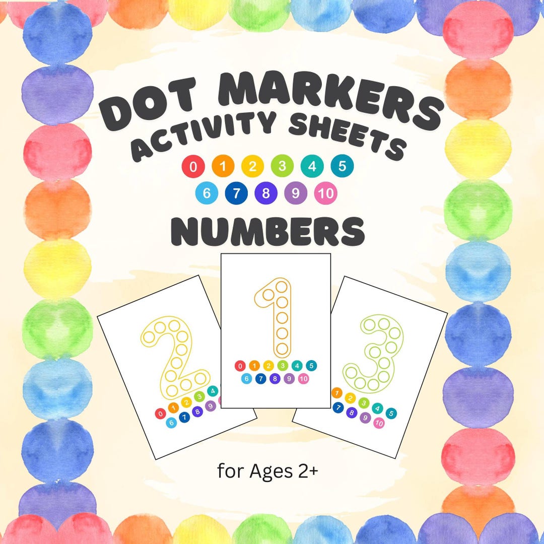 Dot Marker Number Worksheets, 0-10 Activity Page for Toddlers, 46 PDF ...