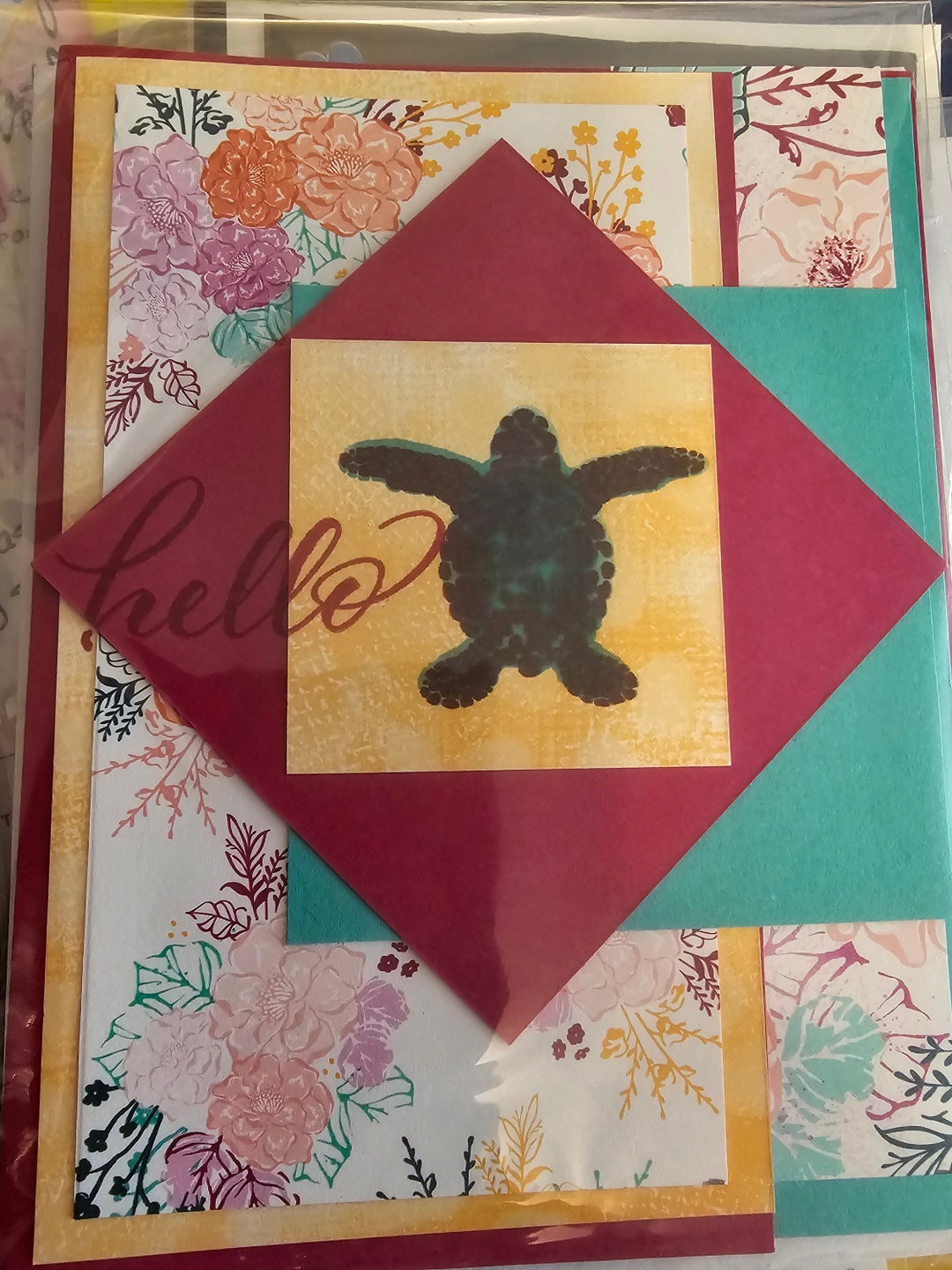 Hello, Friendship Card, Sea Turtle - Etsy