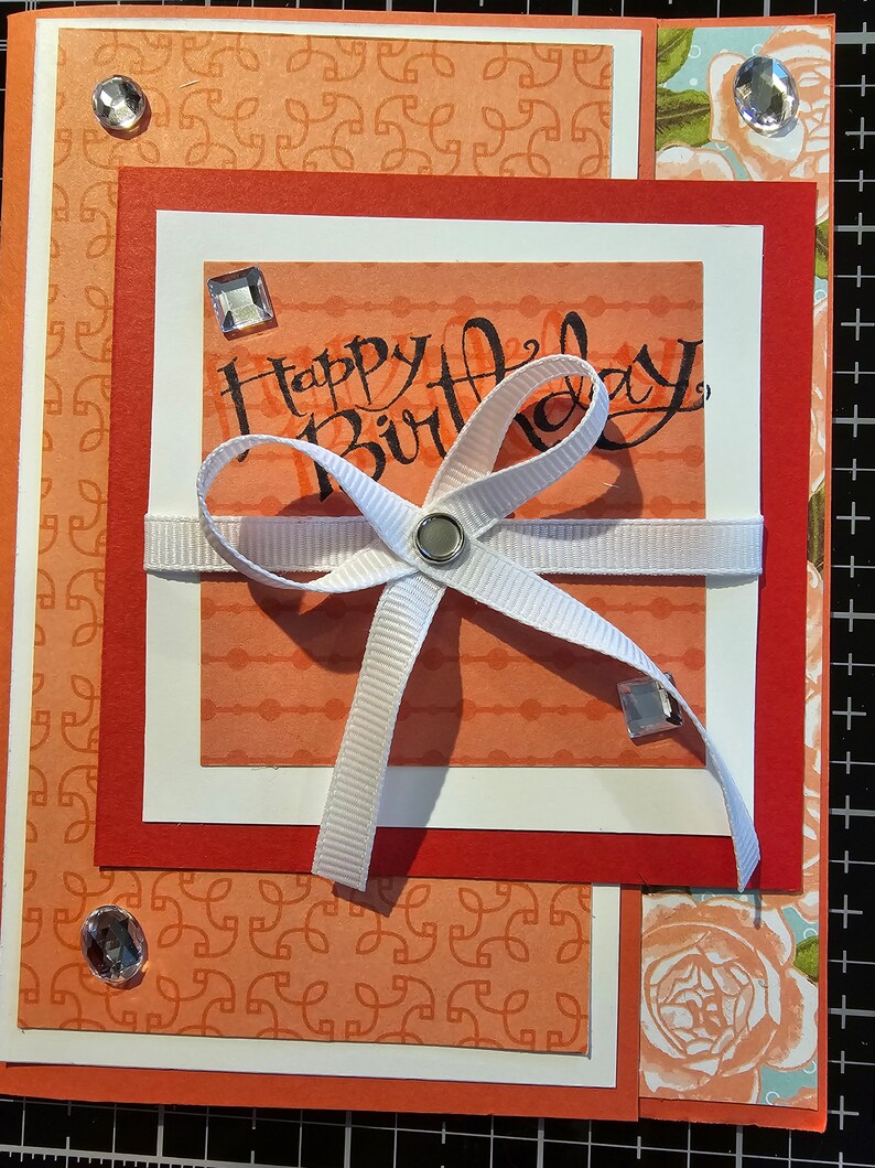Snazzy Birthday Card With Ribbon and Faux Gems - Etsy