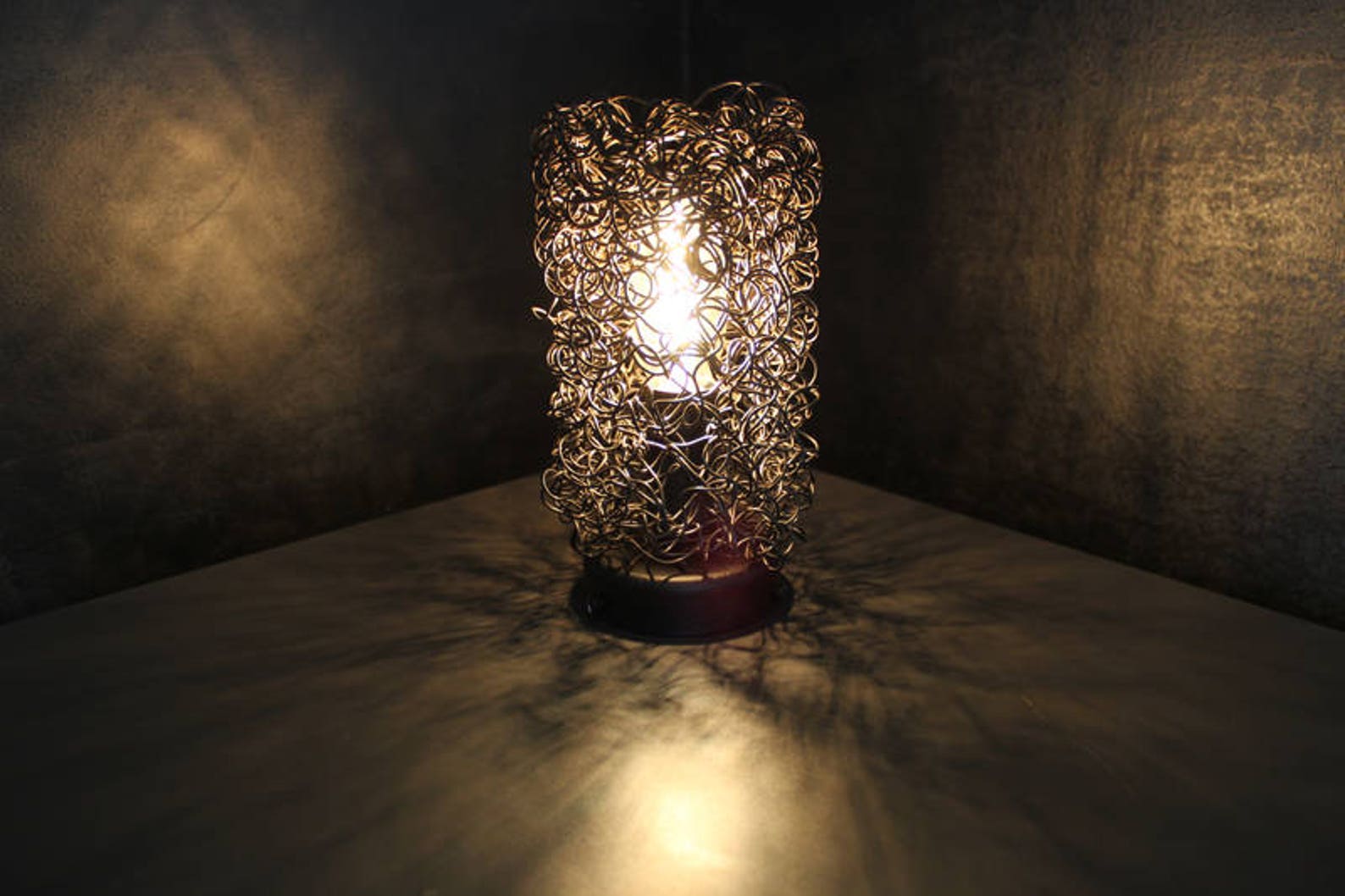 Industrial Design Table Lamp Steel Wire Home Decor | Etsy