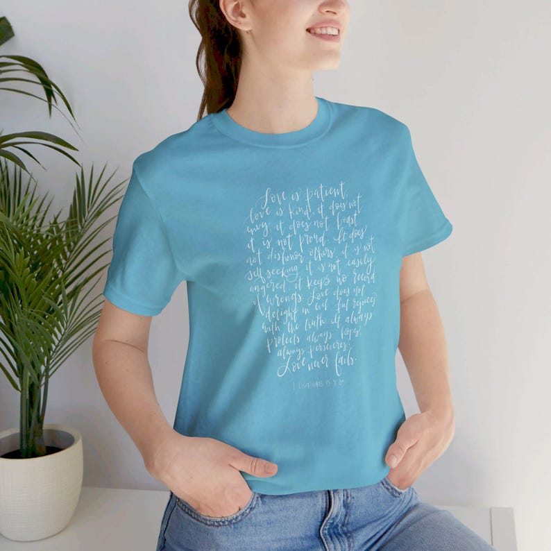 1 Corinthians 13 Calligraphy Shirt - Etsy