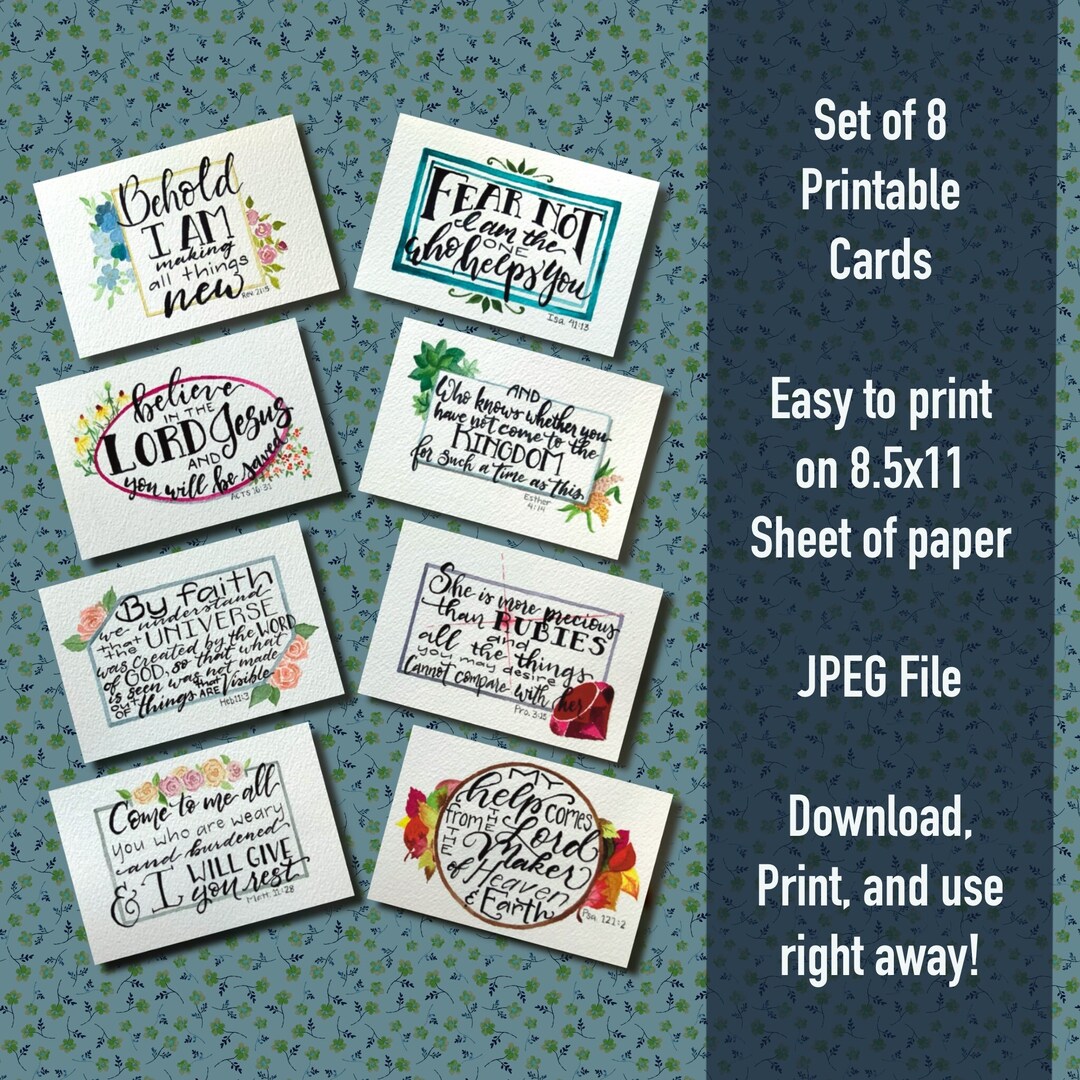Scripture Memory Verse Cards | Printable Scripture Cards | Encouraging ...