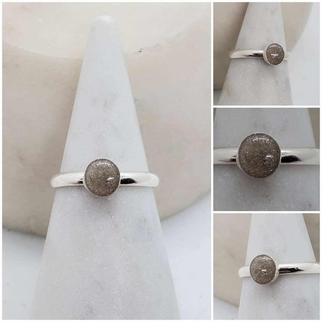 Sterling Silver Memorial Ash Ring/memorial Ash Jewelry/pet Cremation ...