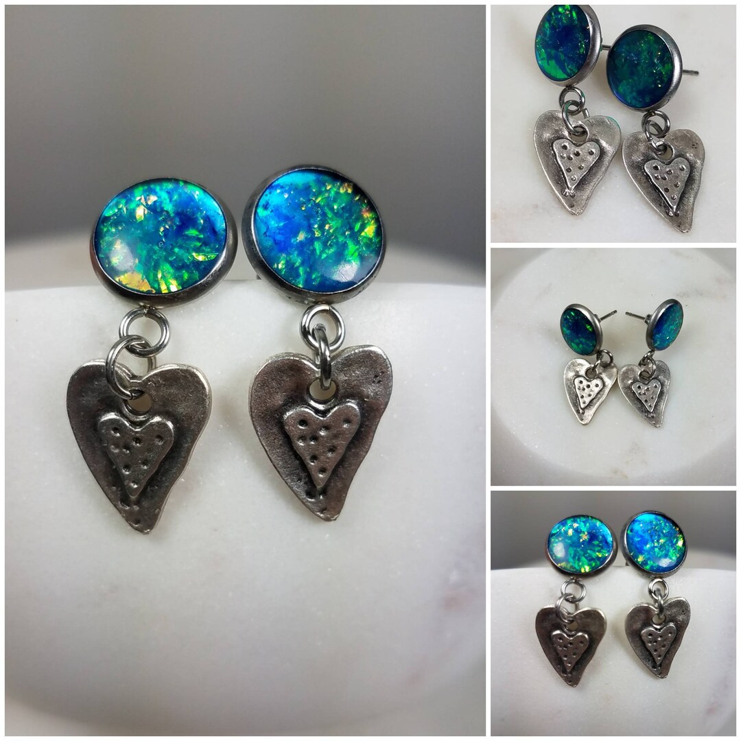 Stainless Steel Memorial Ash Heart Earrings/cremation Earrings/memorial ...
