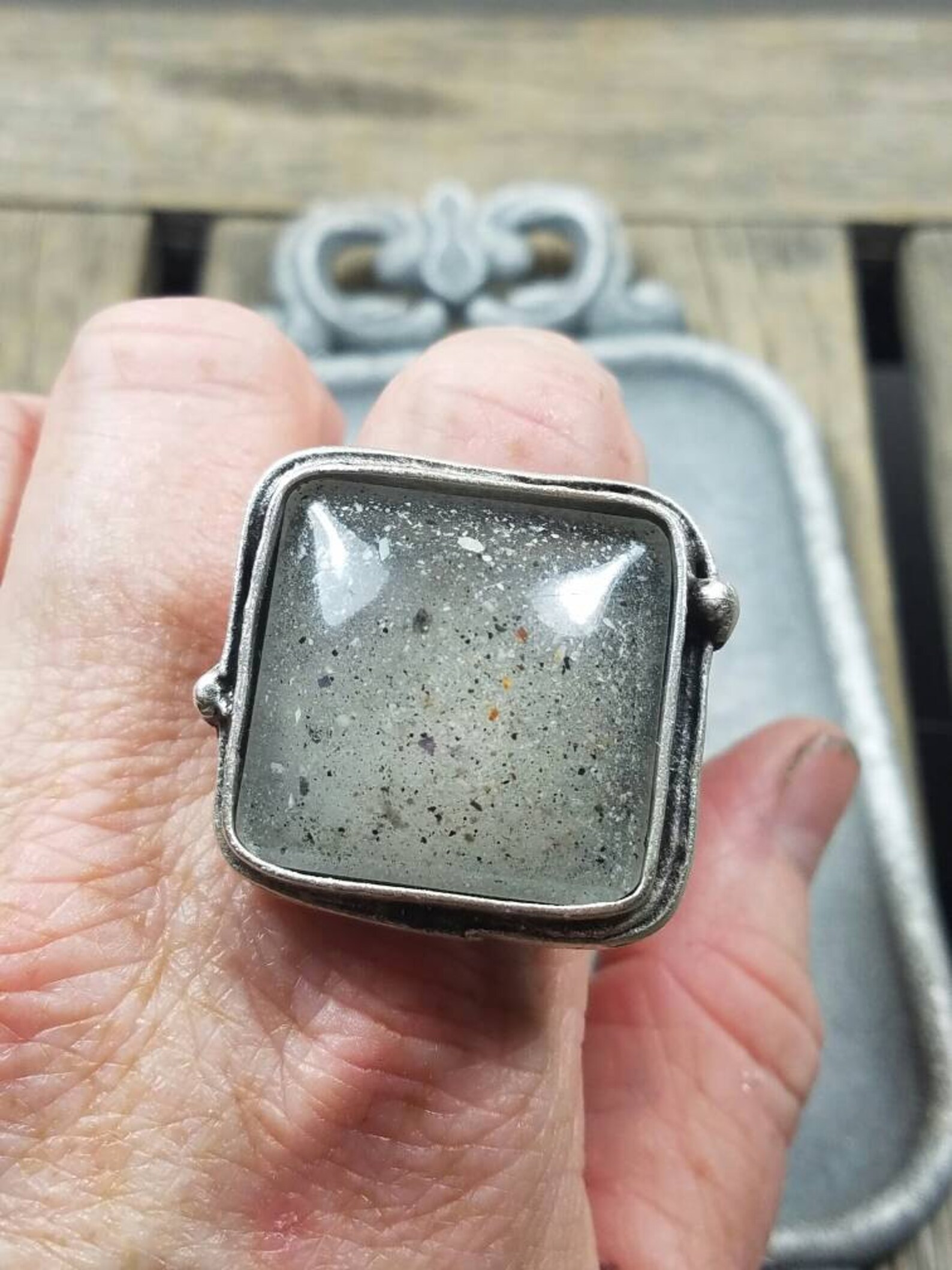 Silver Plated Adjustable Memorial Ash Ring / Memorial Ash - Etsy