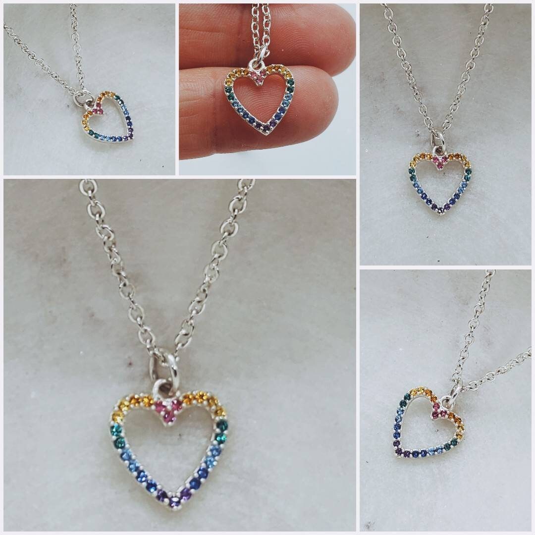 Studiodragonfly19 Memorial Ash Cremation Heart Rainbow Bridge Necklace ...