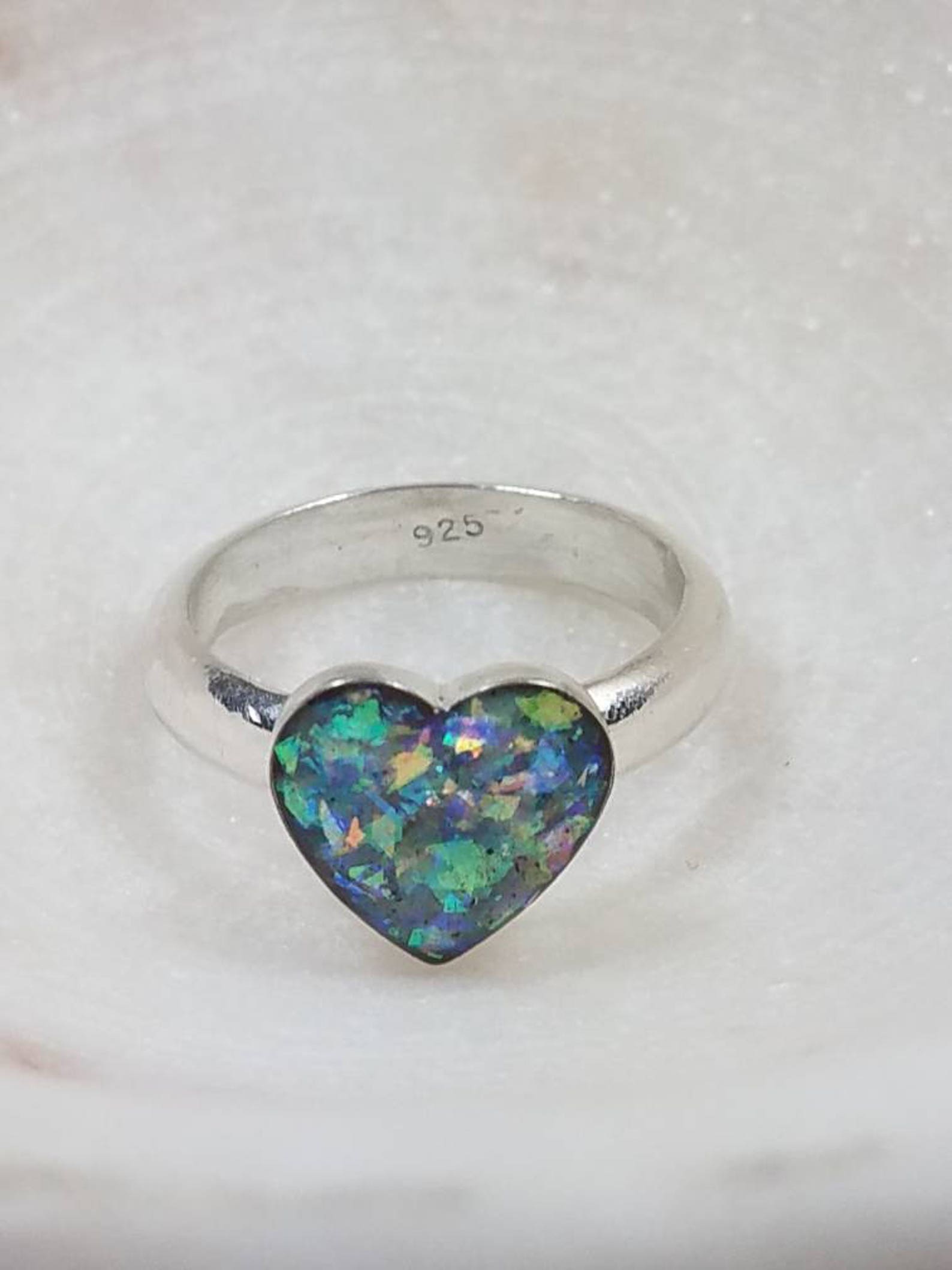 Memorial Ash Sterling Silver Heart Ring/memorial | Etsy