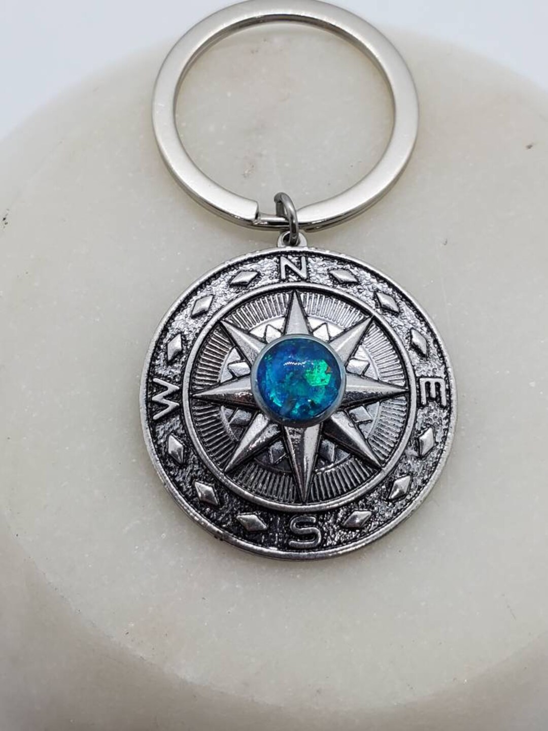 Memorial Ash Compass Keychain/cremation Keychain/pet Memorial - Etsy