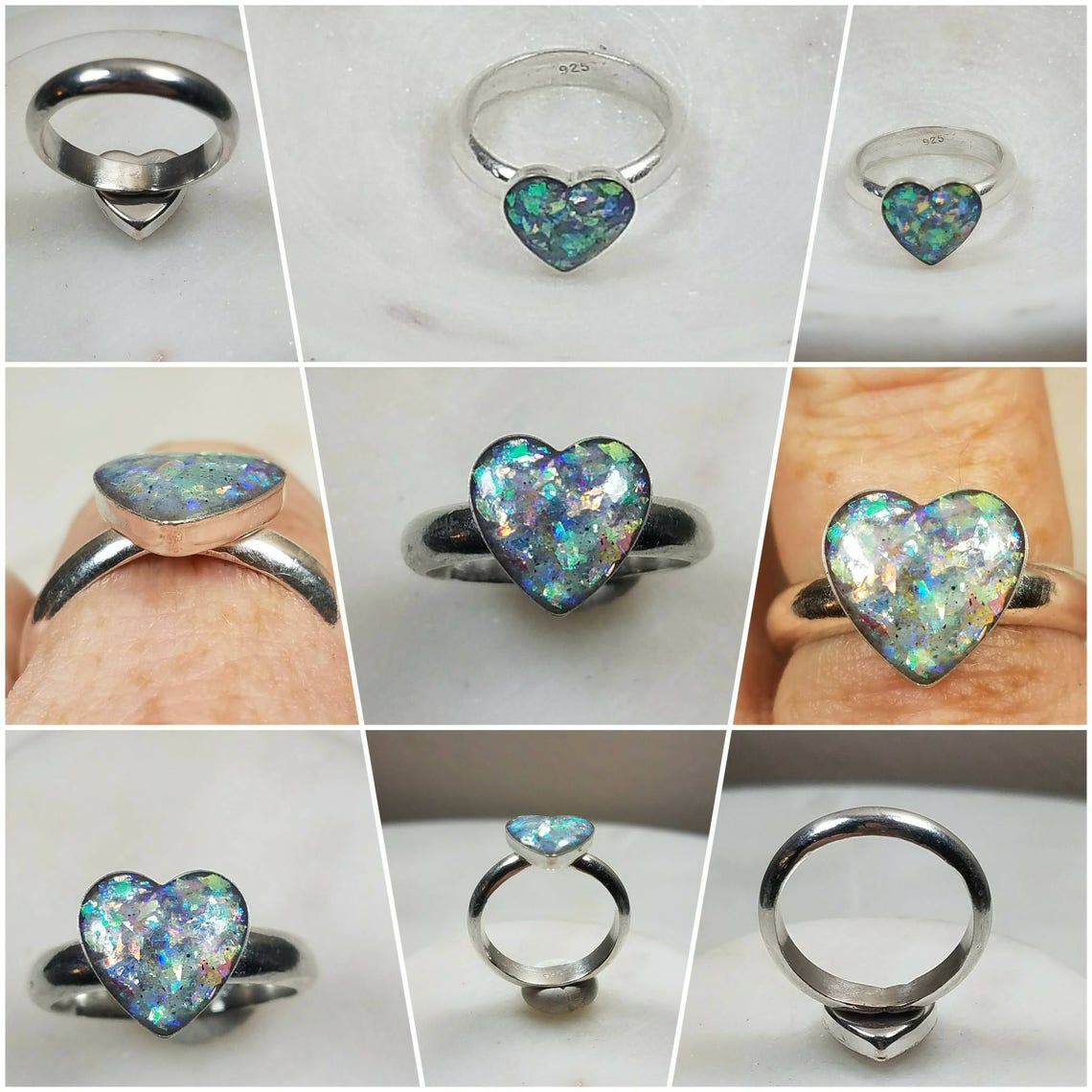 Memorial Ash Sterling Silver Heart Ring/memorial - Etsy