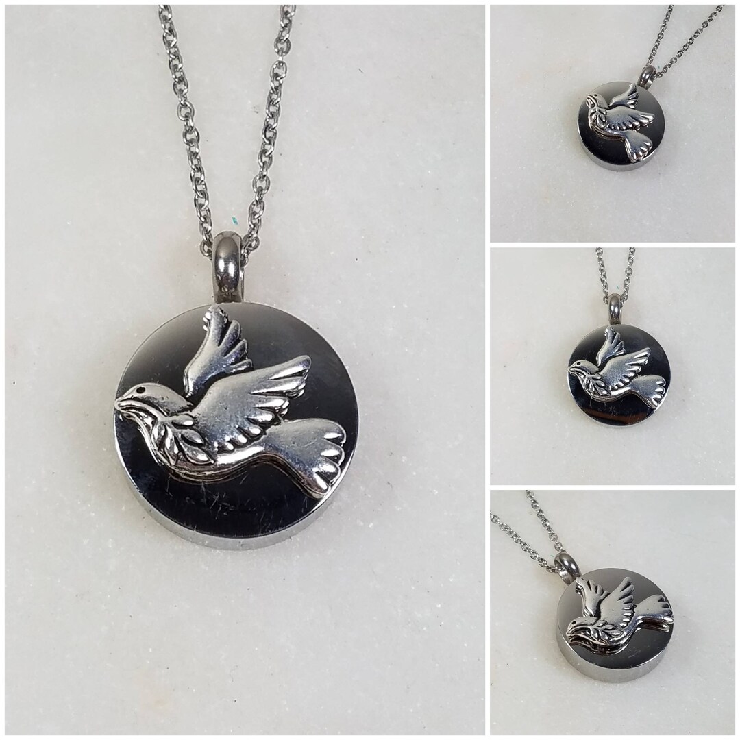 Memorial Ash Stainless Steel Cremation Dove Olive Branch - Etsy