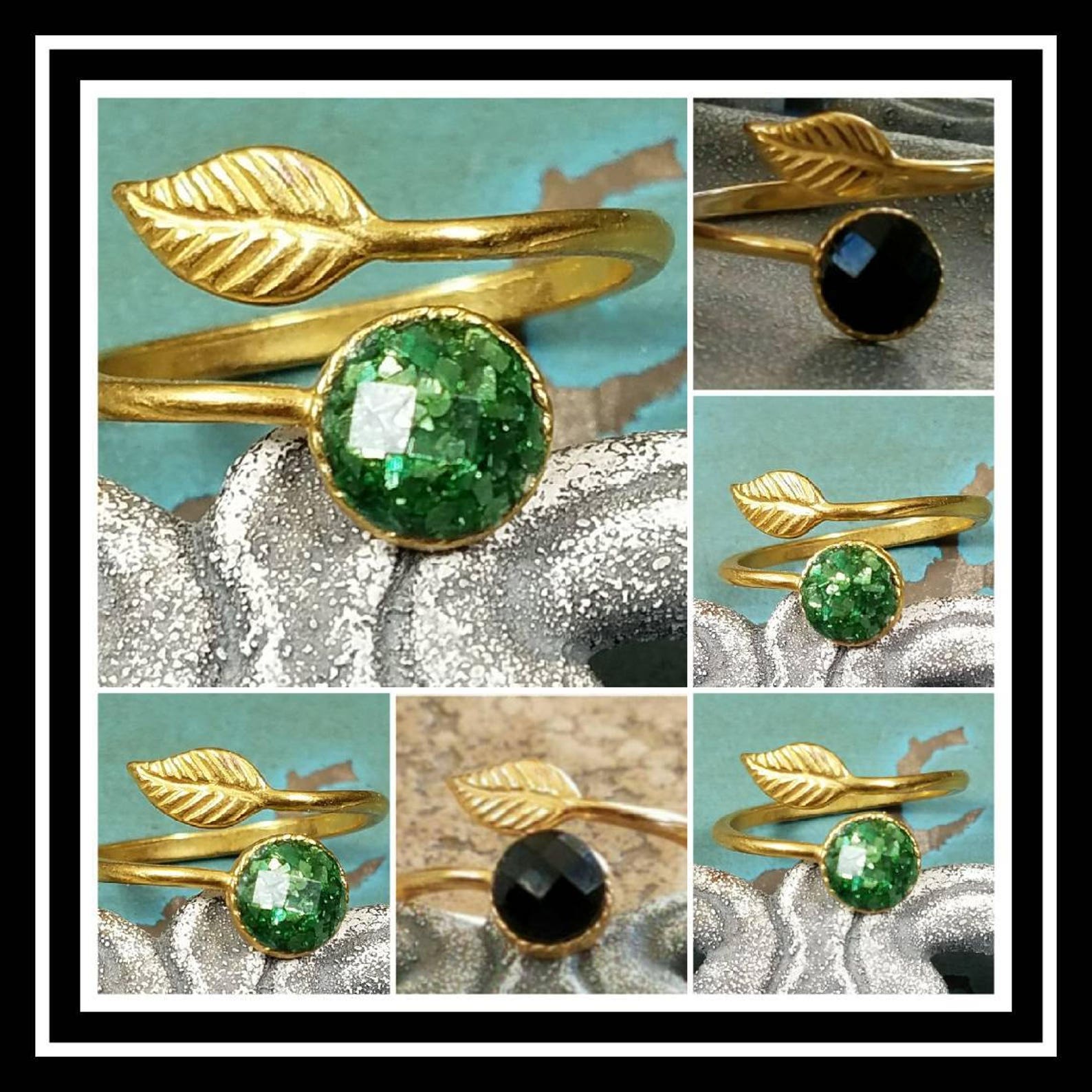 Gold Memorial Leaf Ash Ring/24k Gold Plated/ Memorial - Etsy