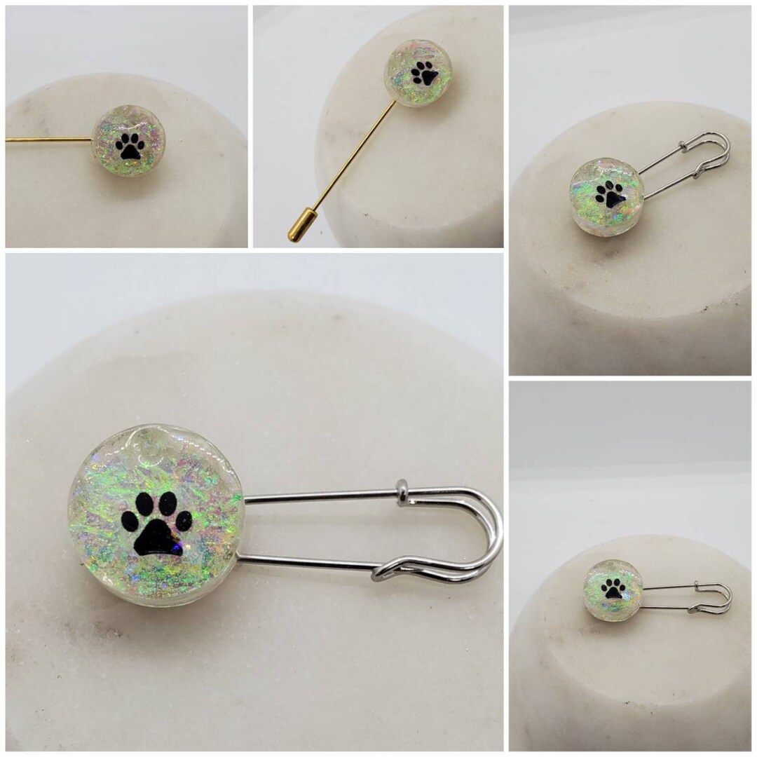 Memorial Ash Cremation Round Dog Paw Brooch Pin/cremation - Etsy