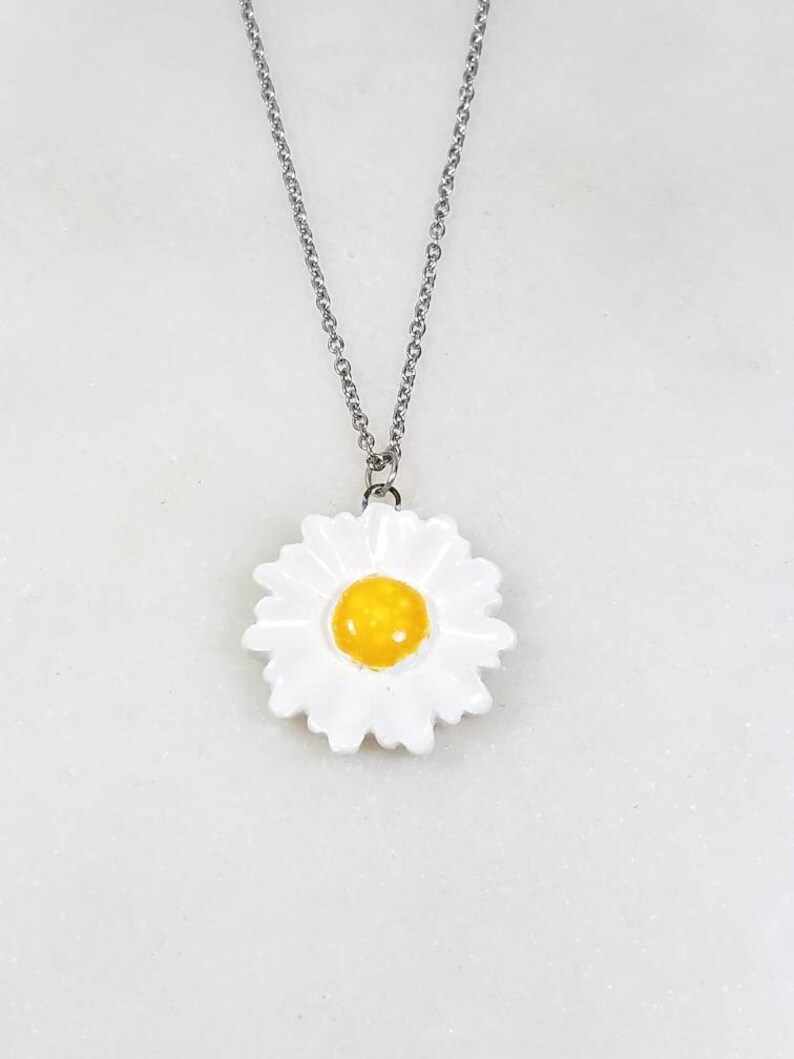 Memorial Ash Ceramic Daisy Pendant Necklace/cremation - Etsy