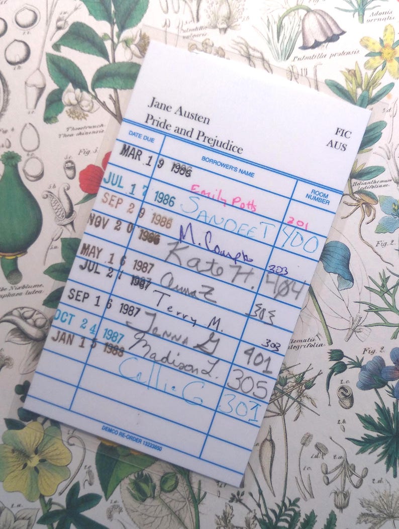 Library Checkout Card Bookmarks for Classic Books - Etsy