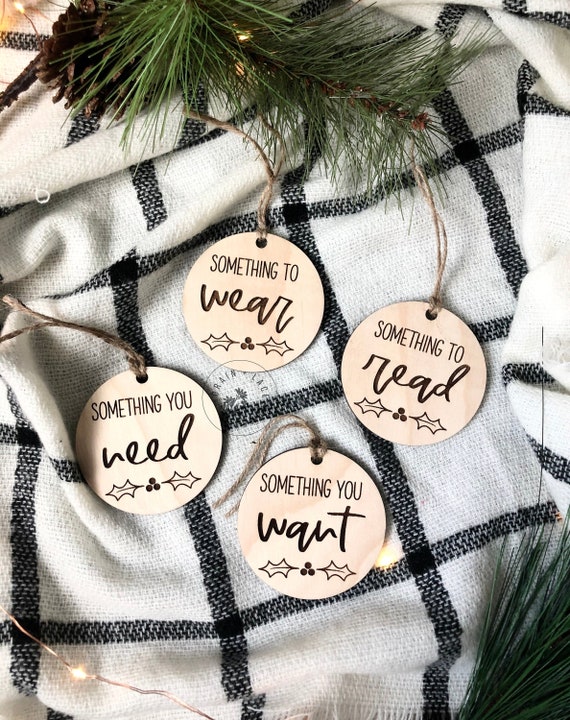 Want Wear Need Read Gift Tags Gift Tags for Christmas | Etsy