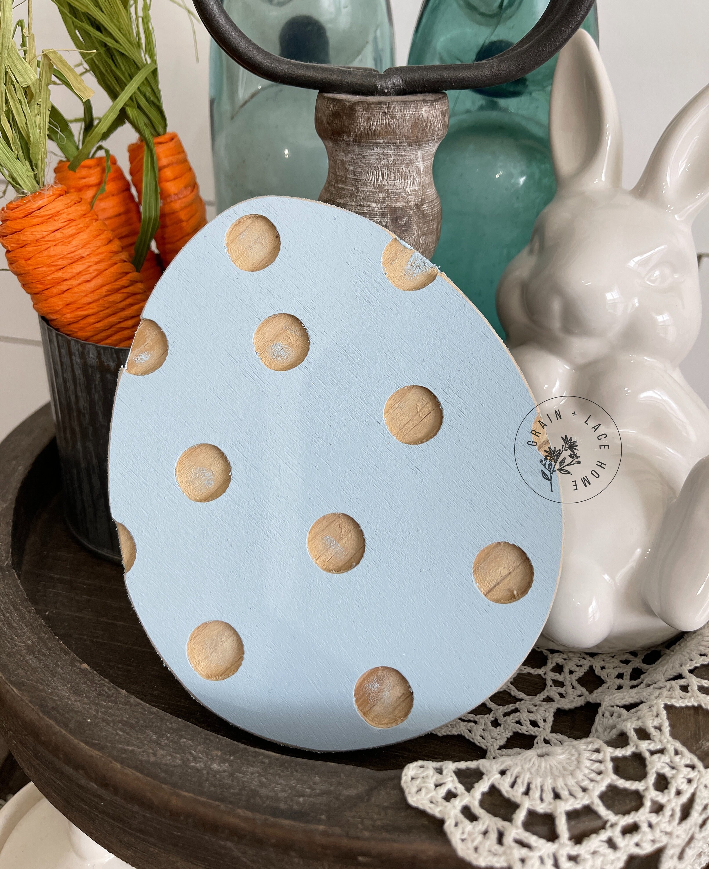 Engraved Egg Easter Tiered Tray Engraved Wooden Egg Tiered | Etsy