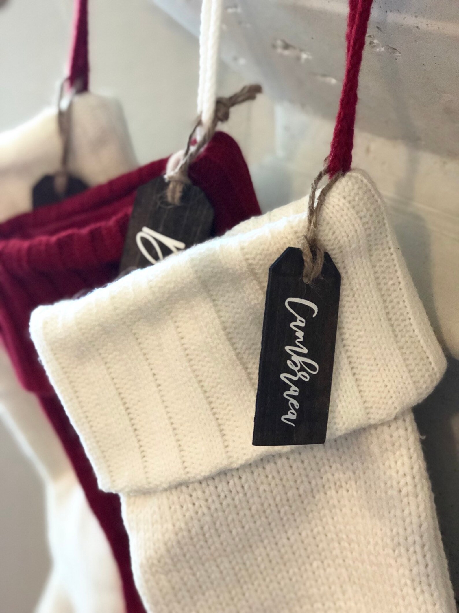 Stocking Name Tag Christmas Wood Tag Stocking Tag - Etsy