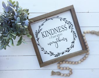Kindness Wood Sign - Etsy