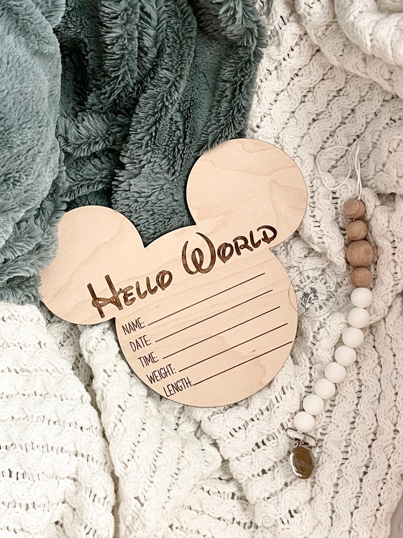 Hello World Baby Announcement Sign Birth Announcement Sign - Etsy