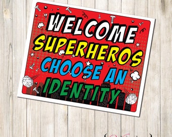 Superhero Party Sign - Etsy