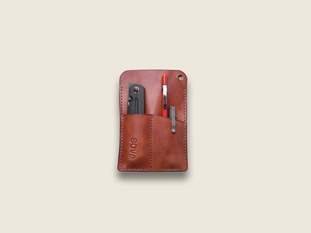Notetaker EDC Leather Caddy, Everyday Carry Wallet Slip, Field Notes ...