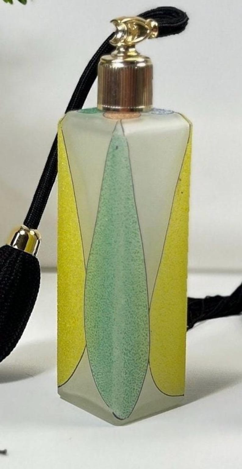 Vintage Frosted Glass Italian Perfume Bottles, Hand Painted -set of 2 ...