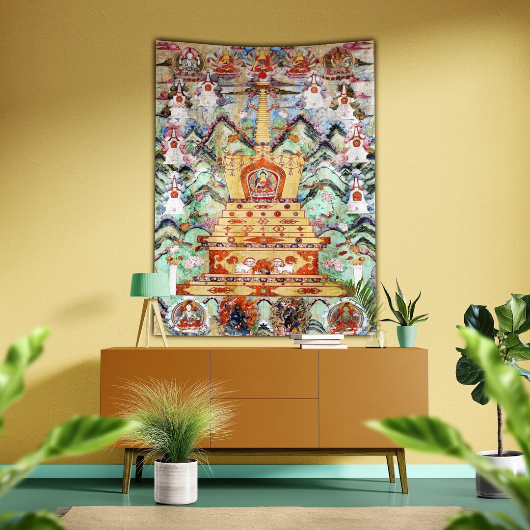 Buddha Within a Stupa Wall Tapestry Hanging Wall Art Wall - Etsy